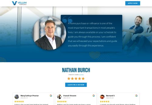 Nathan Burch at Vellum Mortgage समीक्षा 2024 | Trustindex.io