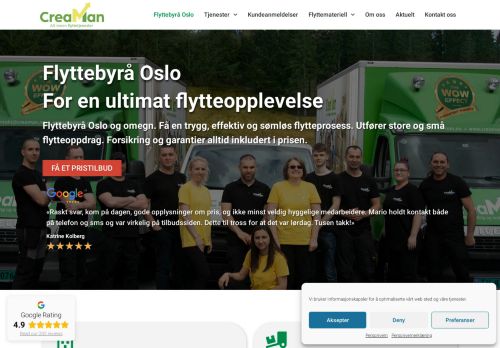 CreaMan AS - Flyttebyrå Oslo समीक्षा 2024 | Trustindex.io